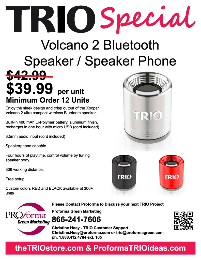 Volcano 2 Bluetooth Speaker | Proforma TRIO Ideas